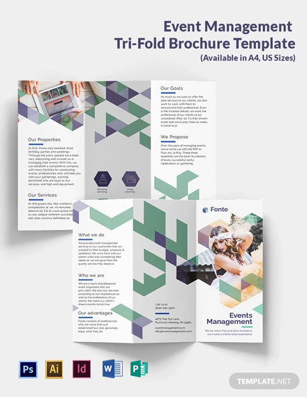 Free Event Management Tri-Fold Brochure Template