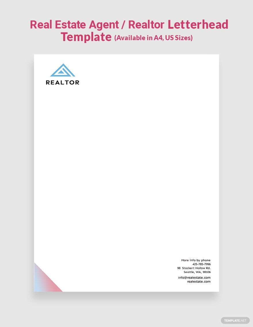 Free Professional Real Estate Letterhead Template - Google Docs, Word ...