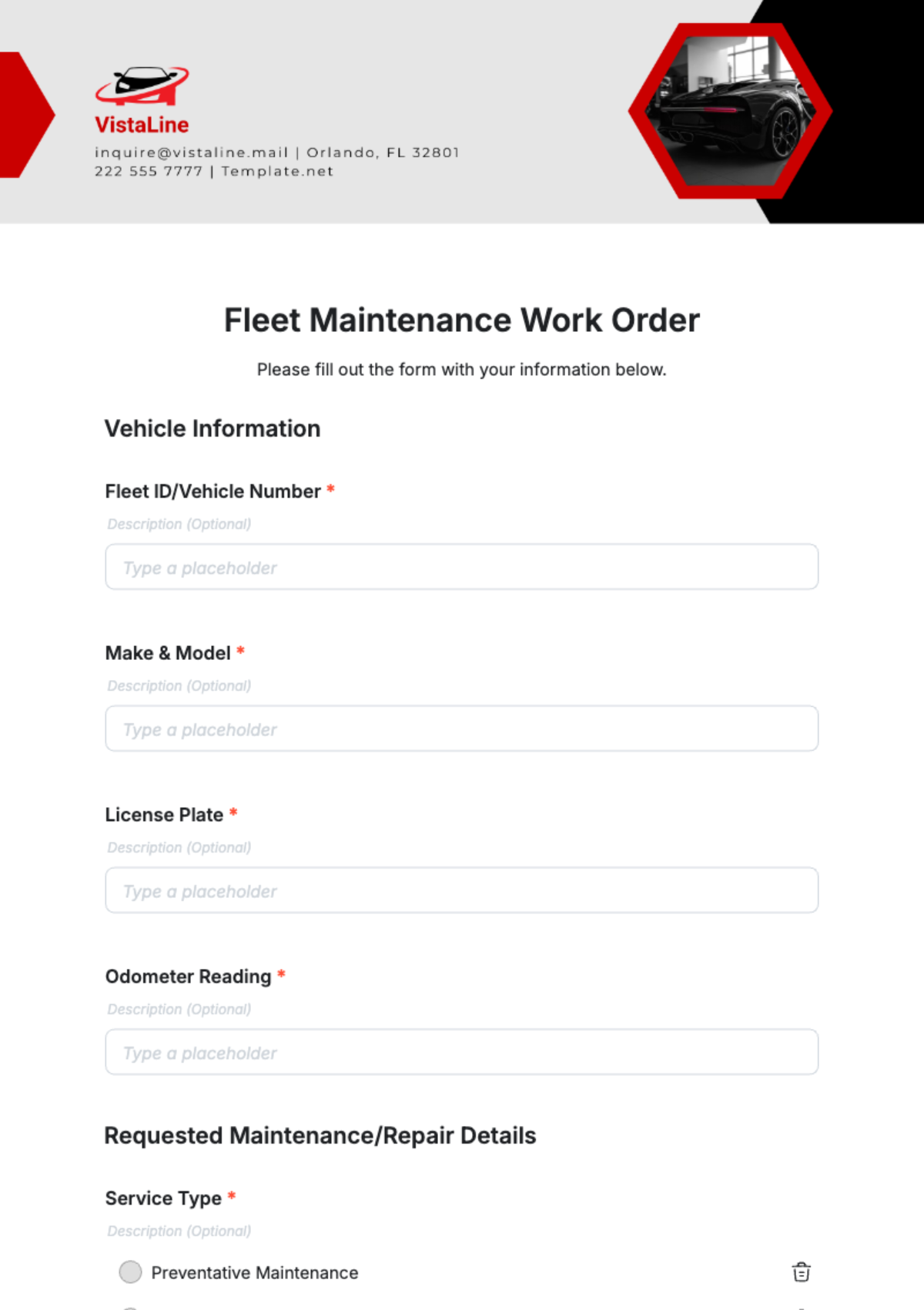 Free Work Order Form Templates To Edit Online