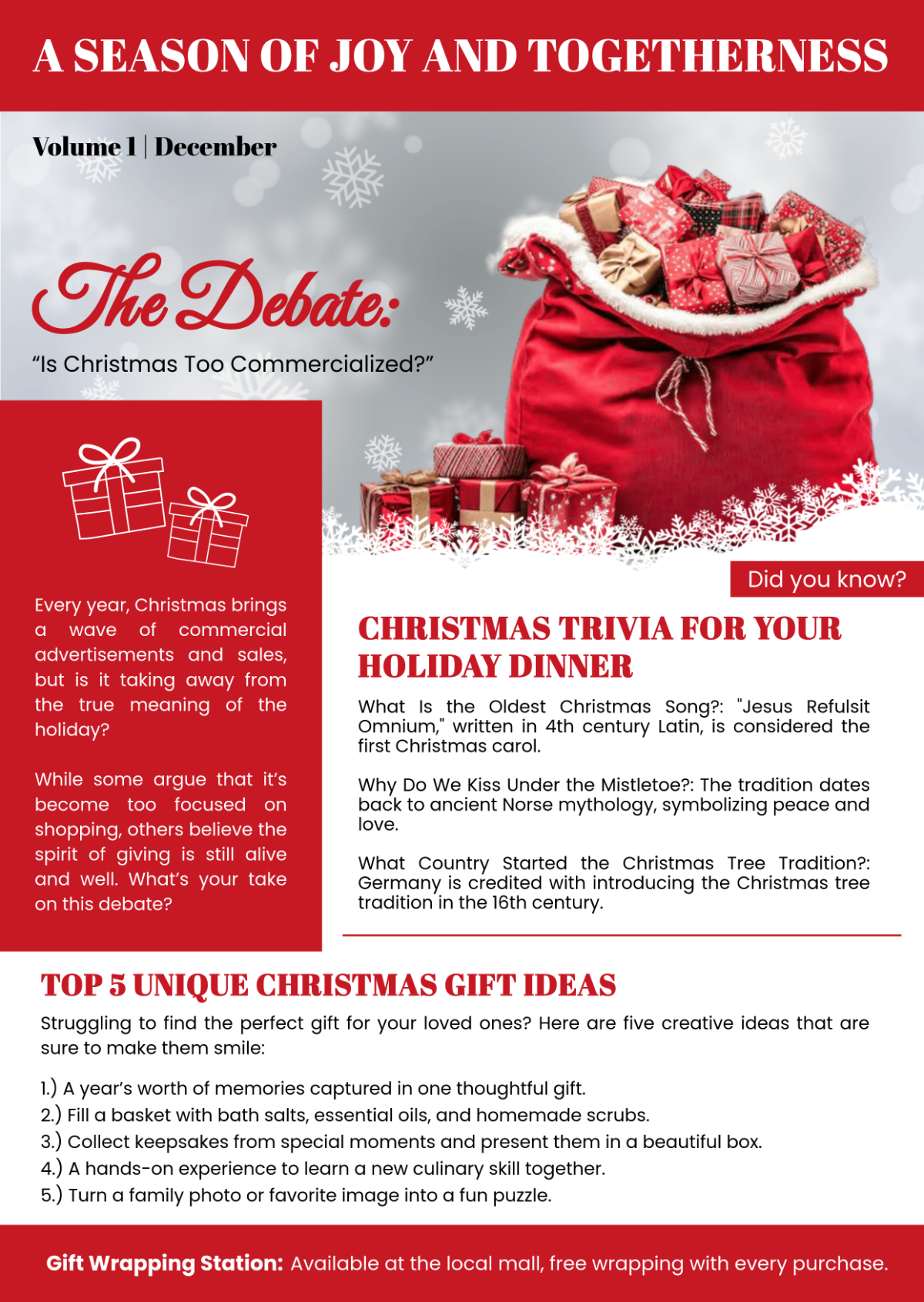 Free Christmas Newsletter Templates To Customize Online
