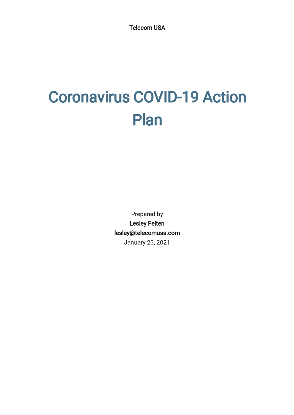 Free Basic Sales Plan Template