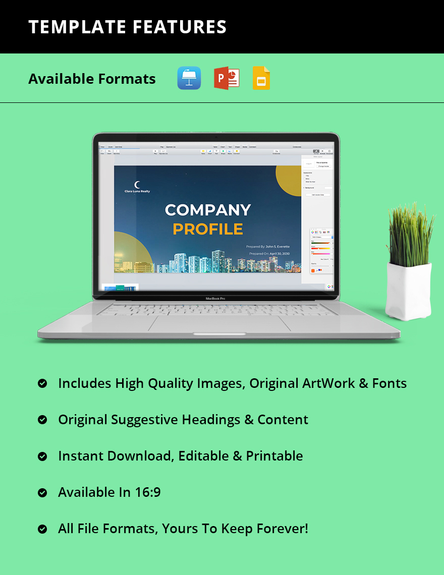 Real Estate Agency Profile Template - Google Slides, Apple Keynote ...