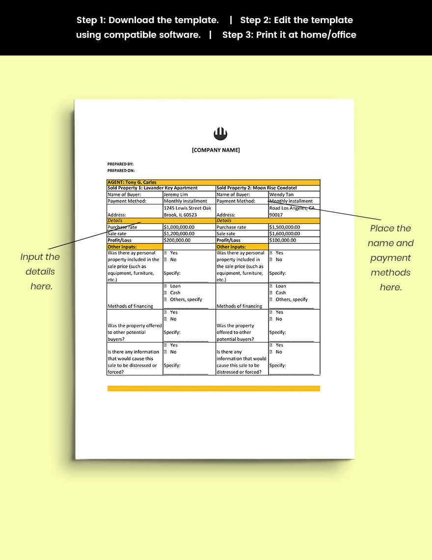Real Estate Agent Sales Sheet Template - Download in Word, Google Docs ...