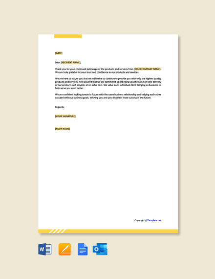 Closing Business Letters to Customers Template - Google Docs, Word | Template.net