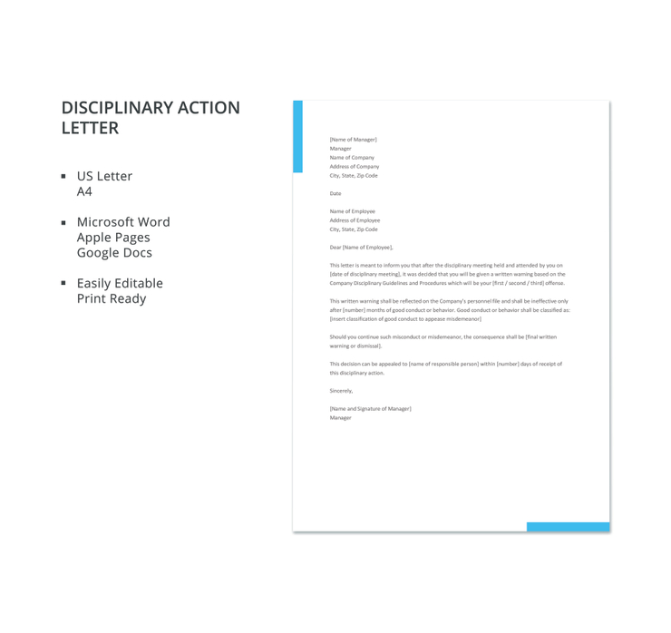 20 Sample Disciplinary Letter Templates Word Apple Pages Google Docs Free Premium Templates