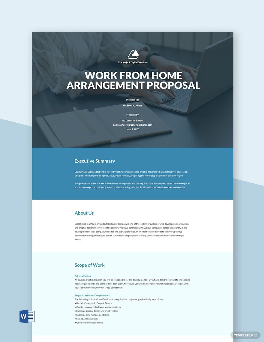 Simple Work Proposal Template - Google Docs, Word, Apple Pages ...