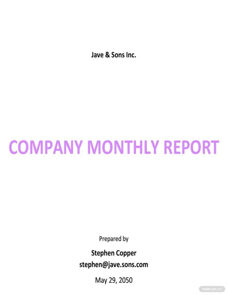 Free Monthly Safety Inspection Report Template - Google Docs, Word ...