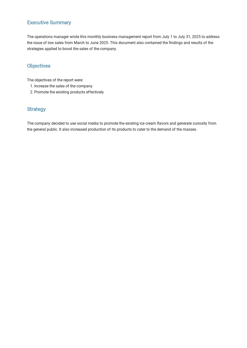 Monthly Business Management Report Template [Free PDF] - Google Docs ...