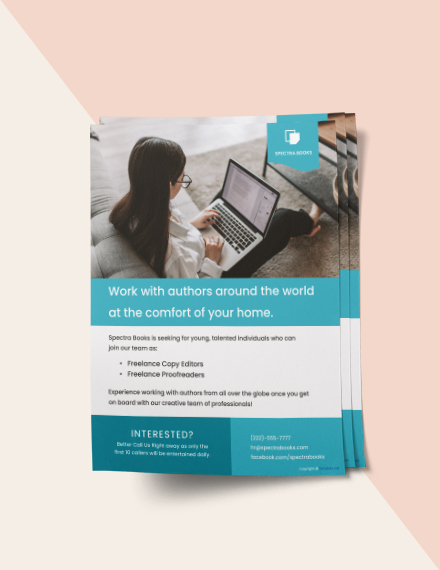 Work From Home Flyer Template - Illustrator, Word, Apple Pages, PSD ...