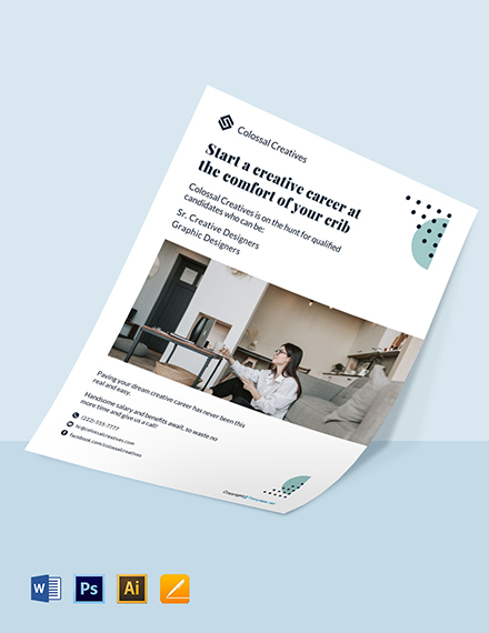 Free Simple Work From Home Flyer Template