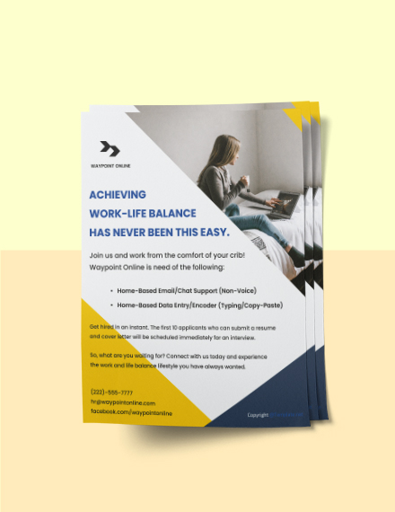 Free Modern Work From Home Flyer Template - Illustrator, Word, Apple ...