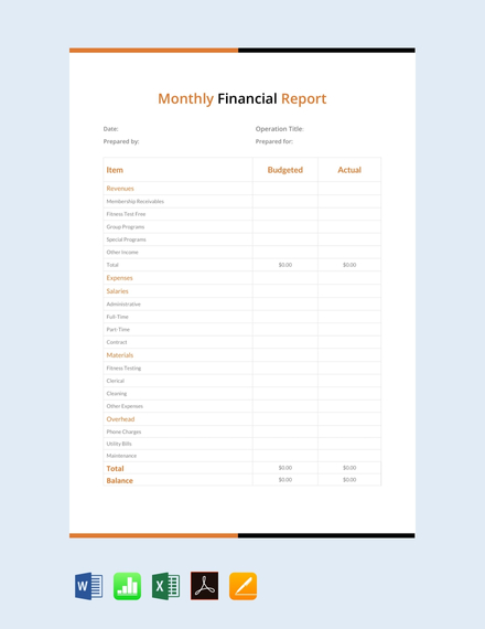 37+ Sample Financial Report Templates - Word, Apple Pages, PDF