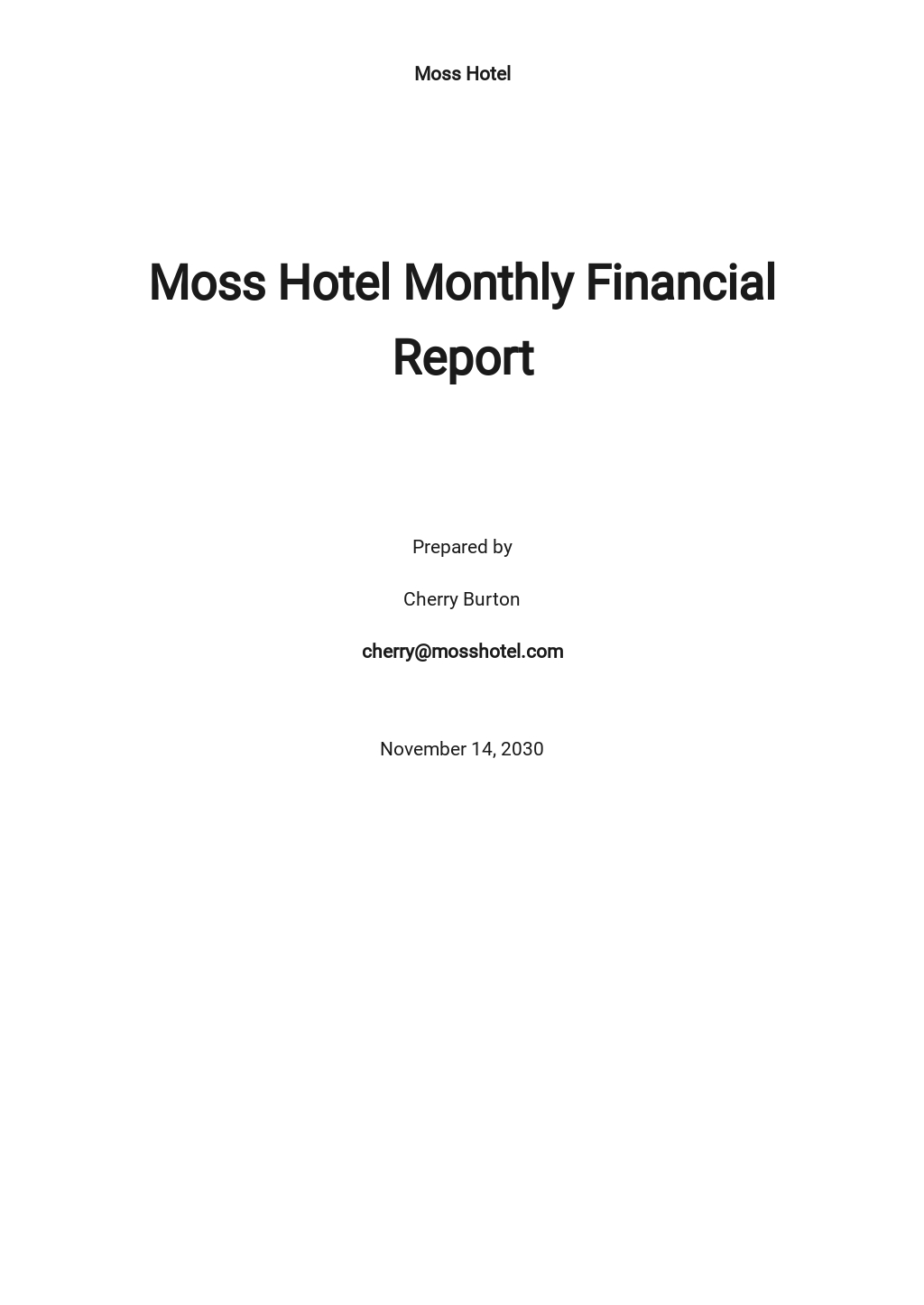 Simple Monthly Financial Report Template In Google Docs Google Sheets 