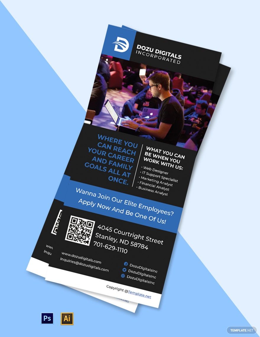 Free Sample Freelance Rack Card Template - Illustrator, Word, Apple ...