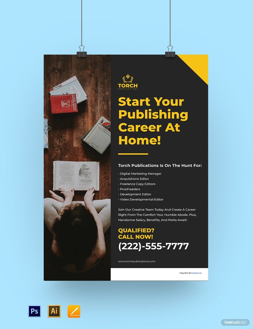 Free Creative Work From Home Poster Template - Illustrator, PSD ...