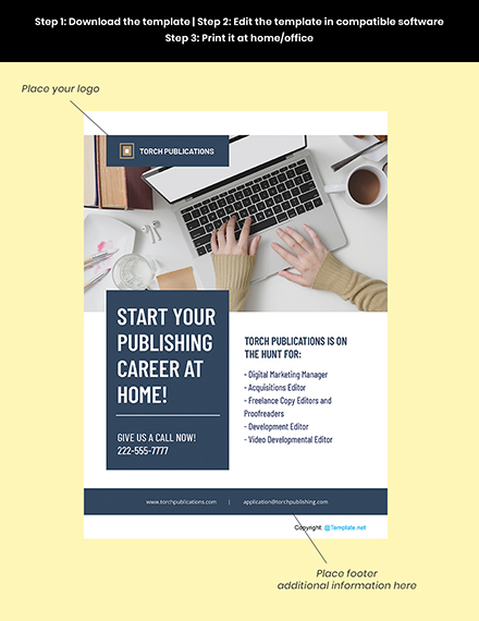Simple Work From Home Poster Template - Illustrator, PSD, PDF ...
