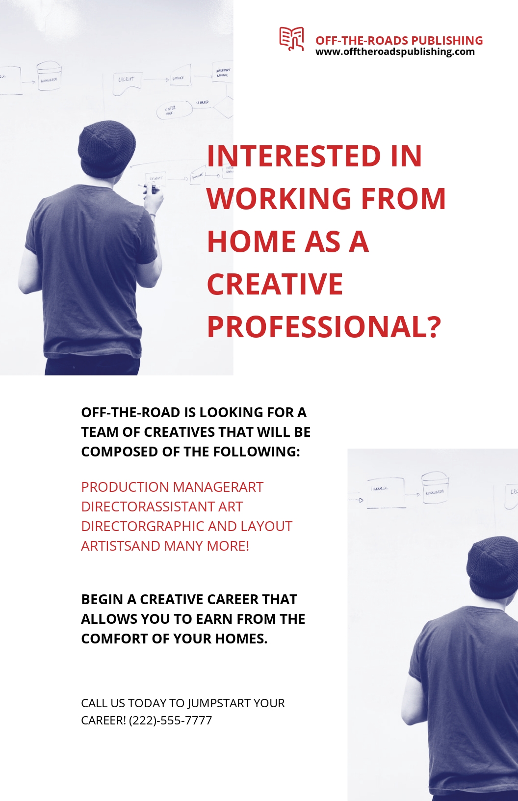 Modern Work From Home Poster Template [Free PDF] - PSD | Illustrator