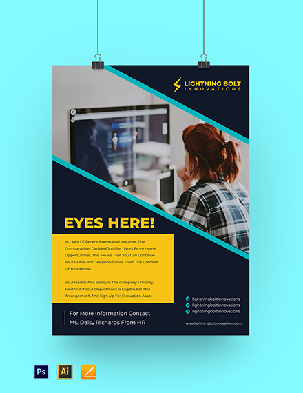 Free Sample Work From Home Poster Template - Illustrator, PSD ...