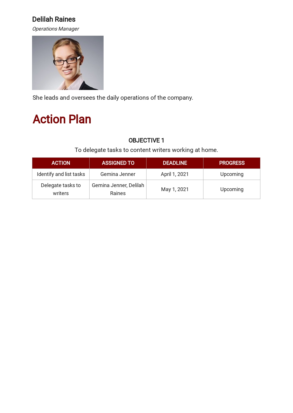 Sample Work From Home Plan Template [Free PDF] - Word (DOC) | Google Docs