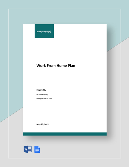 Free Basic Work From Home Plan Template - Google Docs, Word | Template.net