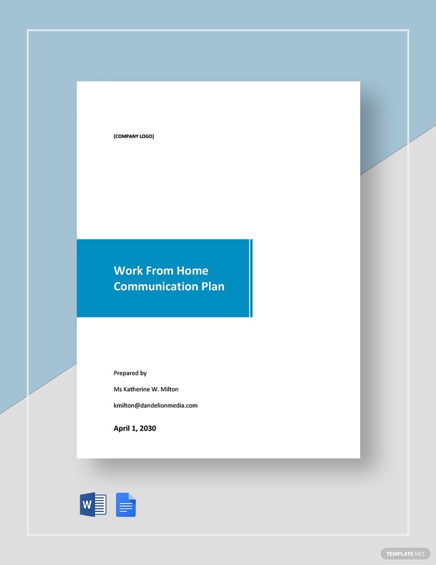 Free Sample Work From Home Plan Template - Google Docs, Word | Template.net