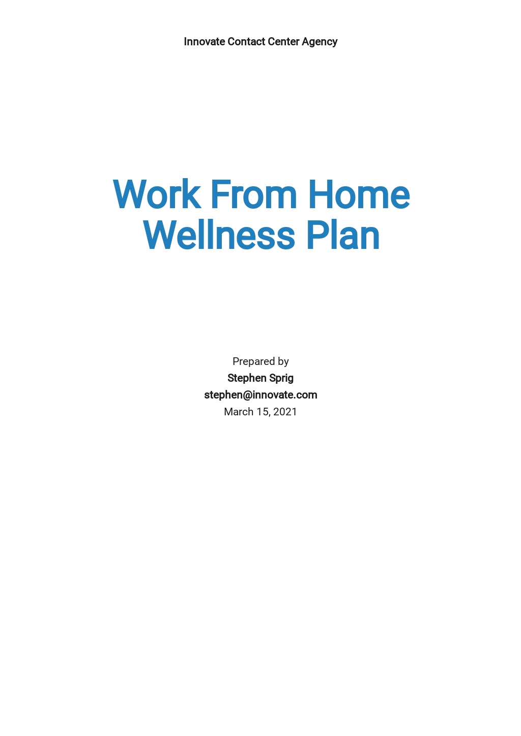 FREE Sample Work From Home Plan Template in Google Docs, Word, PDF ...