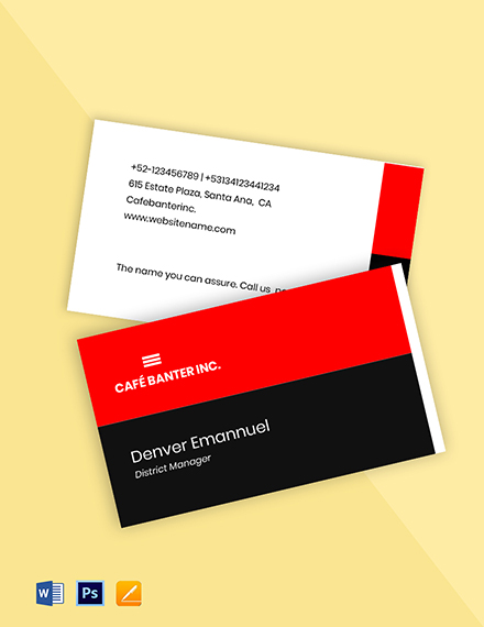 Free Modern Work From Home Business Card Template - Word, Apple Pages ...