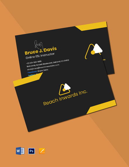 Free Modern Work From Home Business Card Template - Word, Apple Pages ...