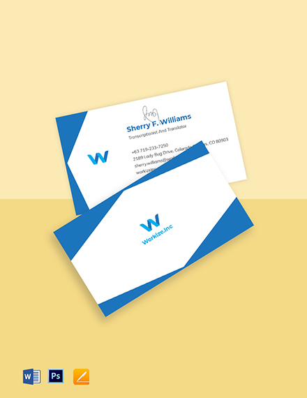 Free Modern Work From Home Business Card Template - Word, Apple Pages ...