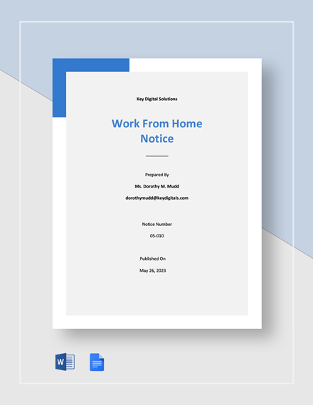 Free Sample Work From Home Notice Template - Google Docs, Word ...
