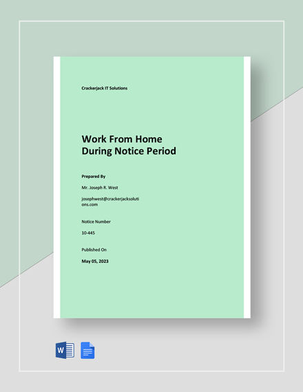 FREE Sample Work From Home Notice - Word | Google Docs