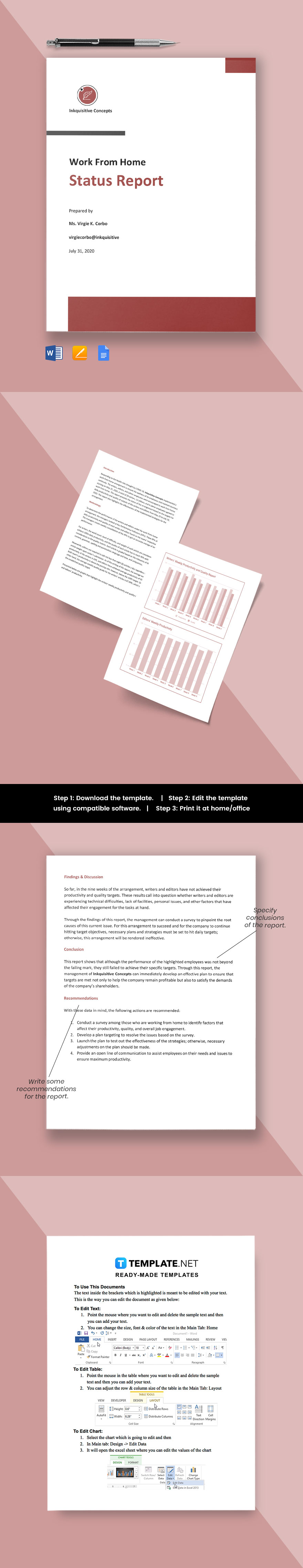 Work From Home Daily Report Template - Google Docs, Word | Template.net