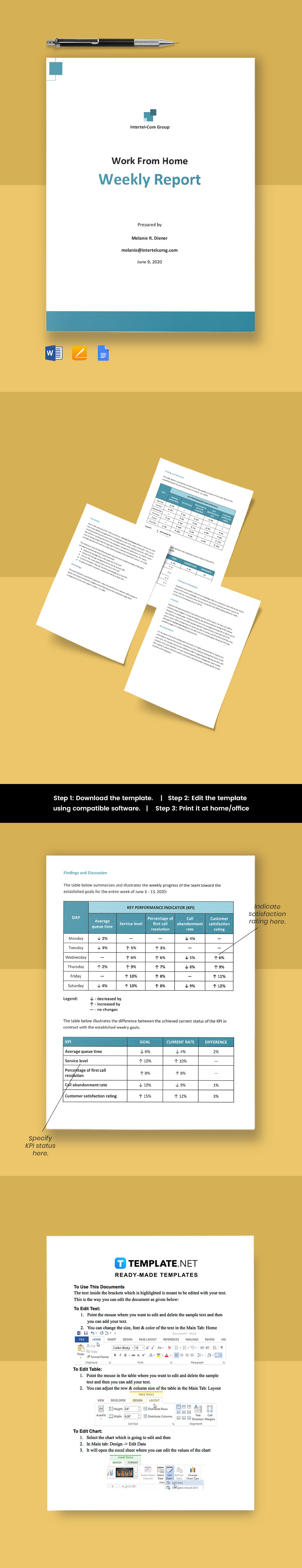 Work From Home Daily Report Template - Google Docs, Word | Template.net