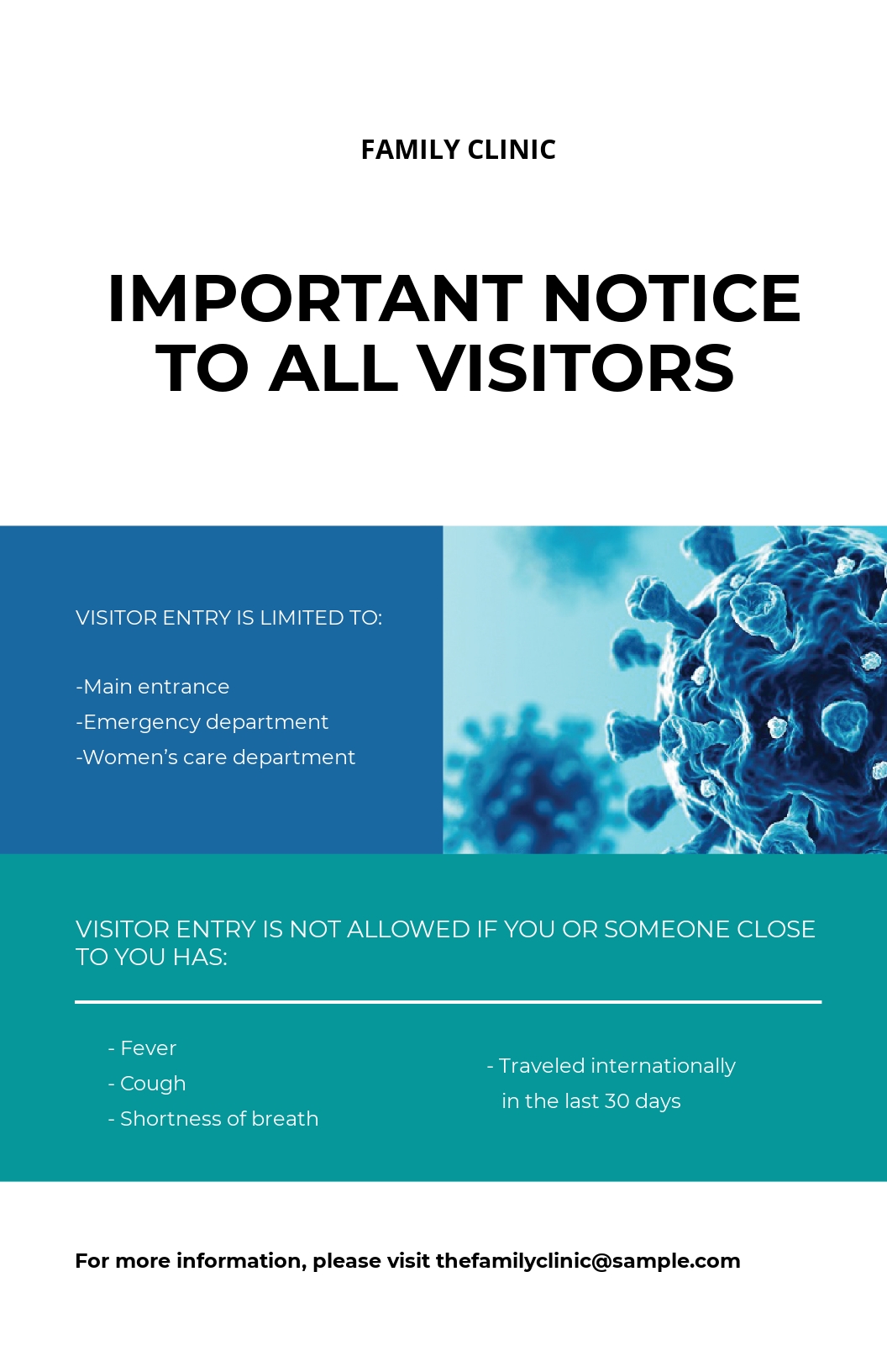 Coronavirus COVID-19 Entry Restricted Poster Template