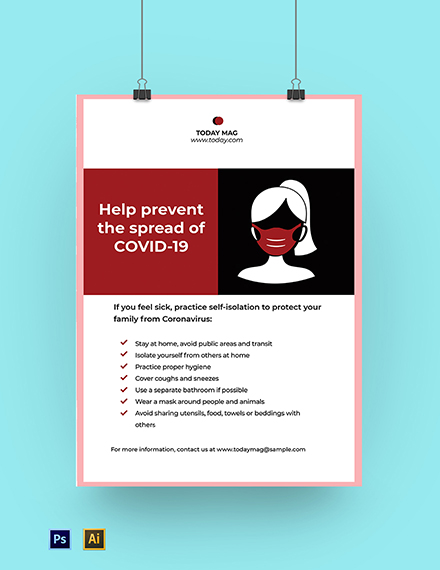 FREE Coronavirus Poster - PSD | Illustrator