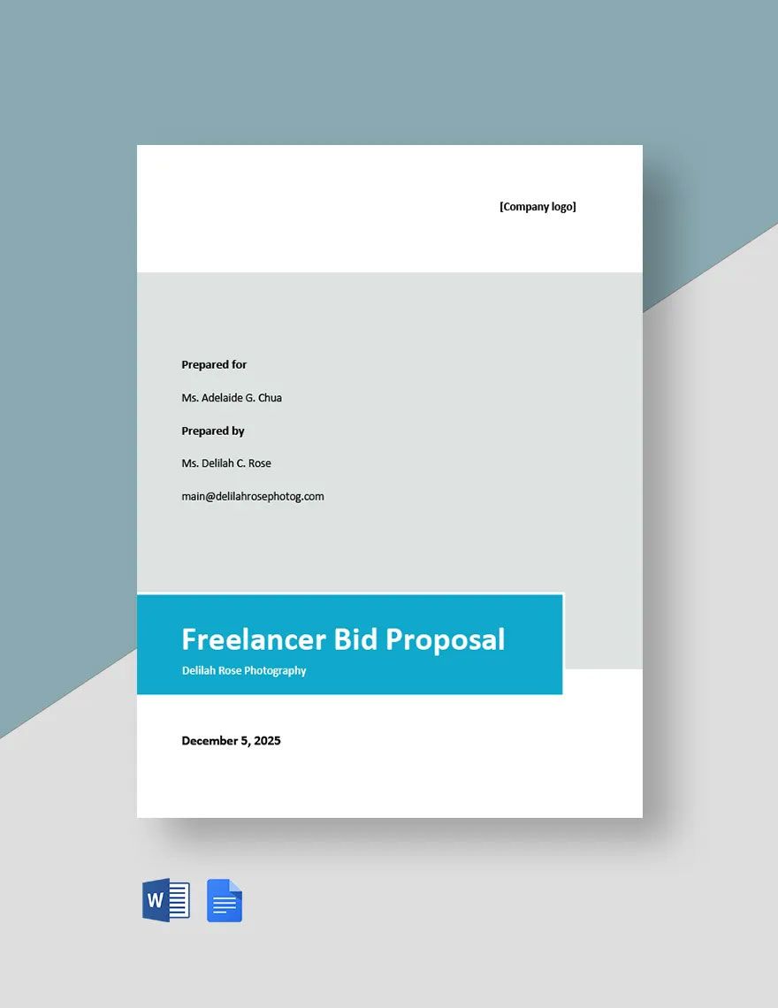 Free Freelancer Bid Proposal Template Download In Word Google Docs Apple Pages Template