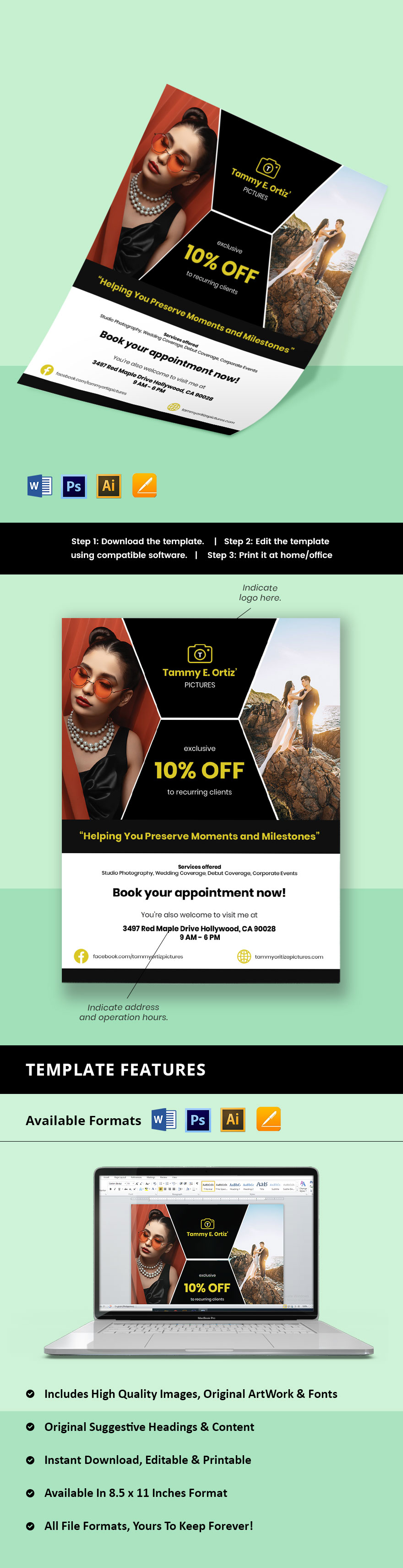 Free Simple Freelance Flyer Template - Illustrator, Word, Apple Pages ...