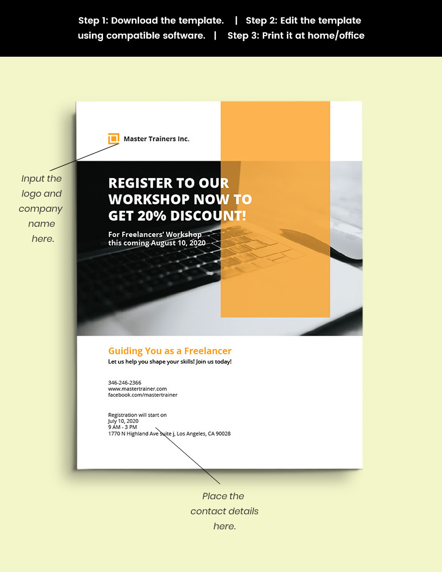 Free Simple Freelance Flyer Template - Illustrator, Word, Apple Pages ...