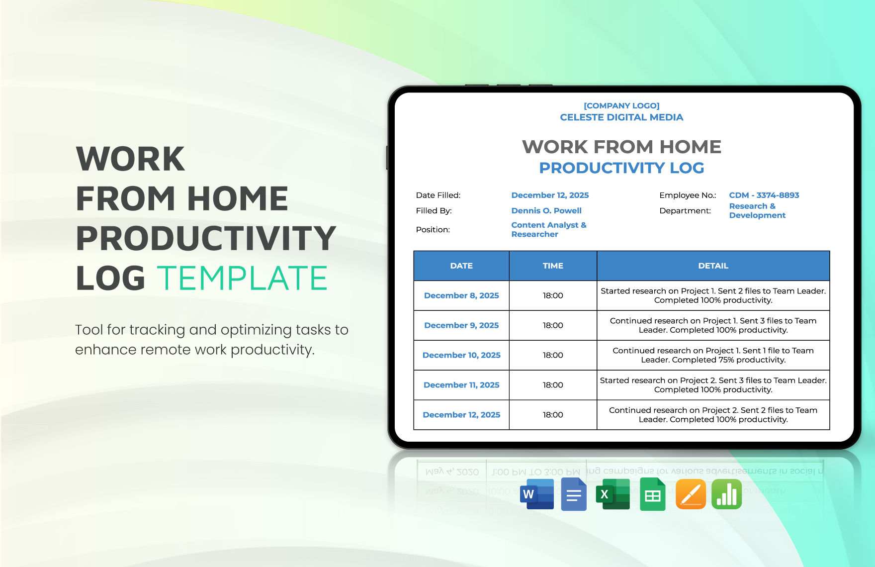FREE Work Log Templates Examples Edit Online Download Template