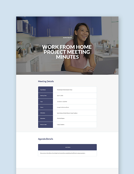 Work From Home Project Meeting Minutes Template