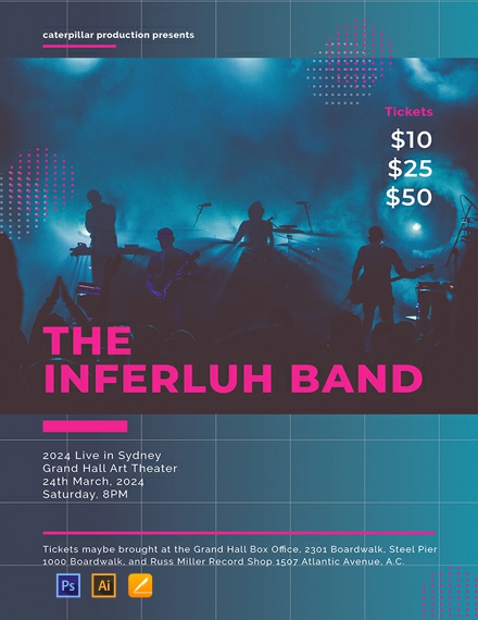 FREE Dance Concert Poster Template - PSD | Apple (MAC) Pages | Illustrator