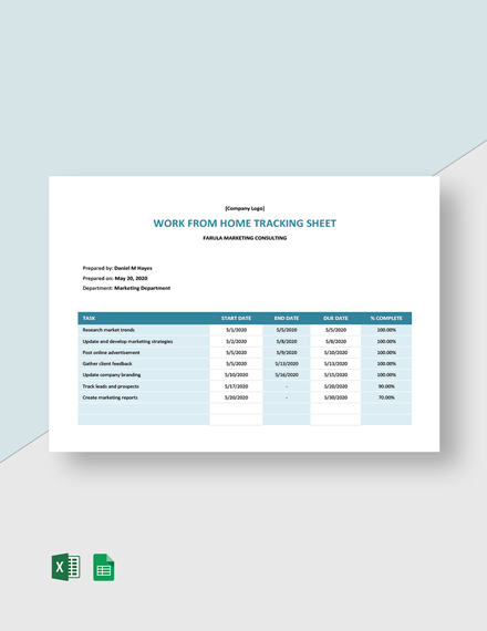 Free Sample Work From Home Log Sheet Template Google Docs Google 