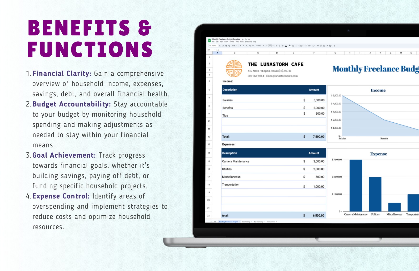 Monthly Freelance Budget Template in Word, Google Docs, Excel, Google ...