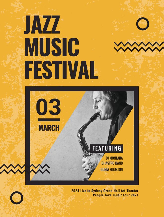Jazz Music Concert Poster Template | Free Templates