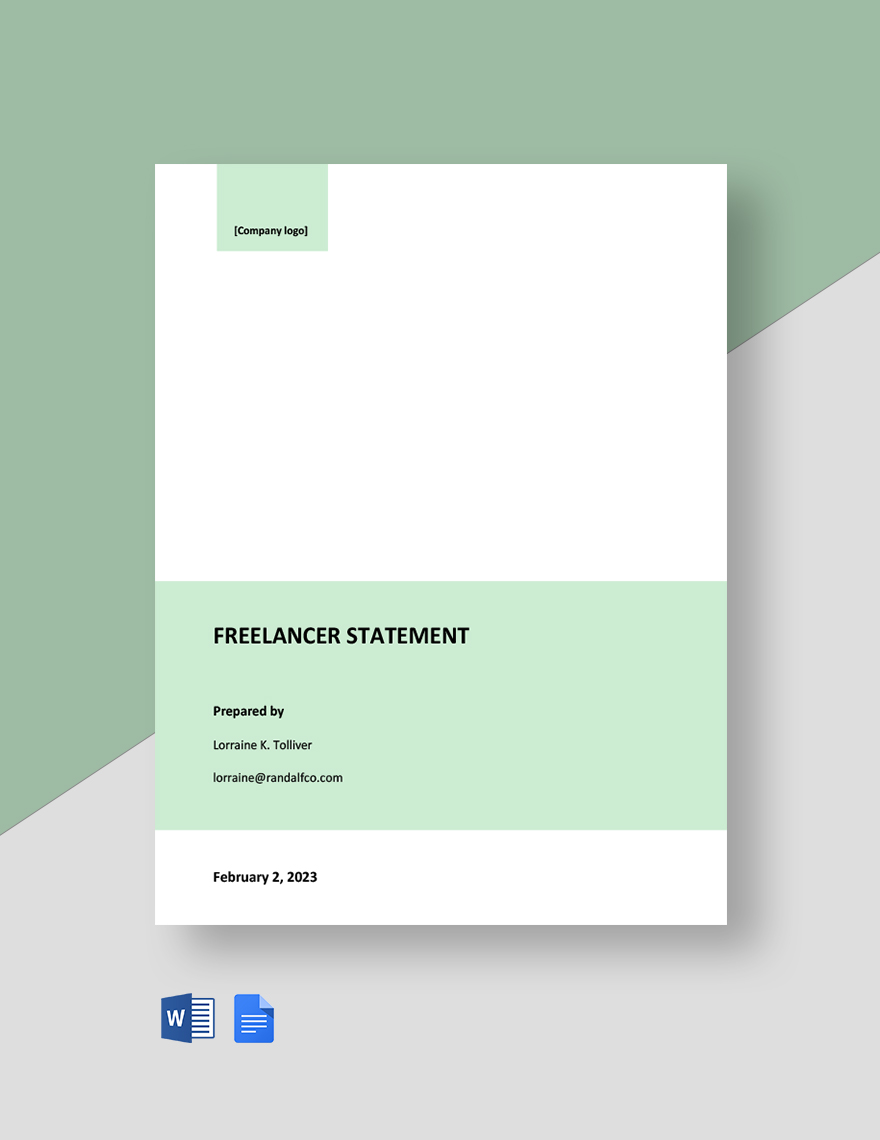 Sample Freelancer Statement Template - Google Docs, Word | Template.net