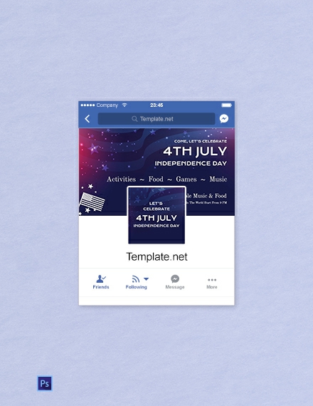 Free 4th of July Facebook App Cover