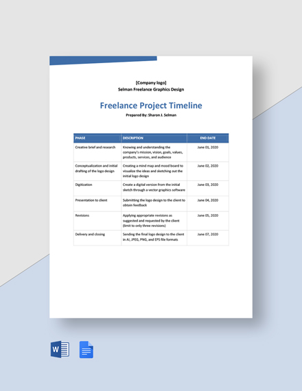 Project Timeline Template - Google Docs, PowerPoint, Word, Apple Pages ...