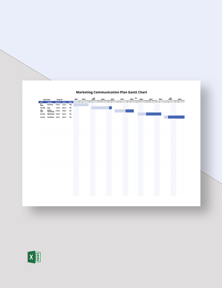 Free Marketing Communication Plan Gantt Chart Template