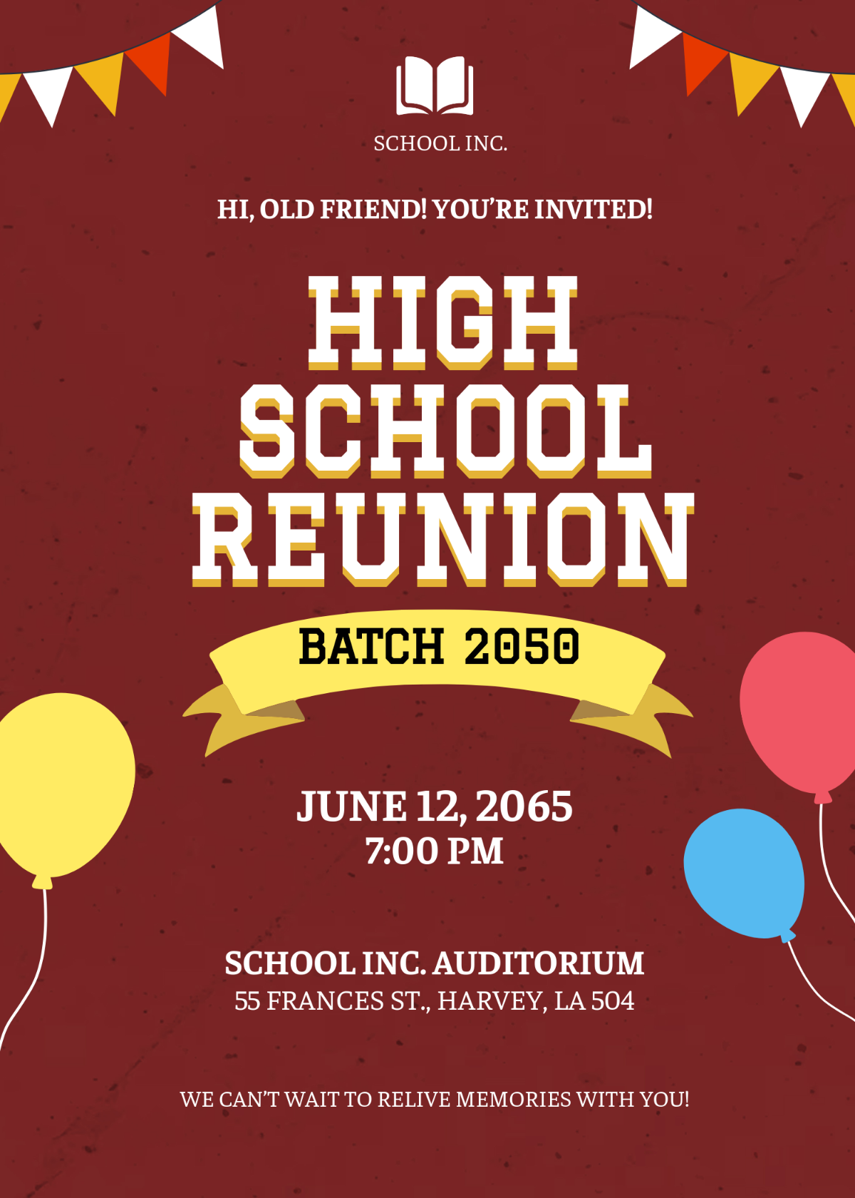 High School Reunion Invitation