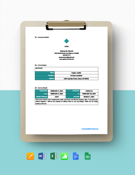 Free Sample School Invoice Template - Download in Word, Google Docs ...